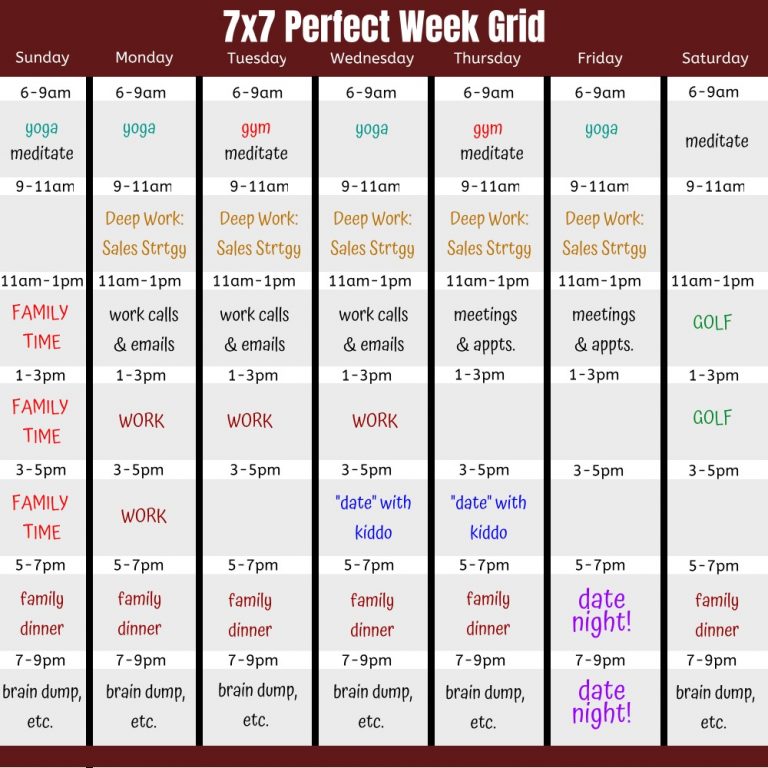 Why This 7x7 Grid is the Secret to a Perfect Week | Early To Rise